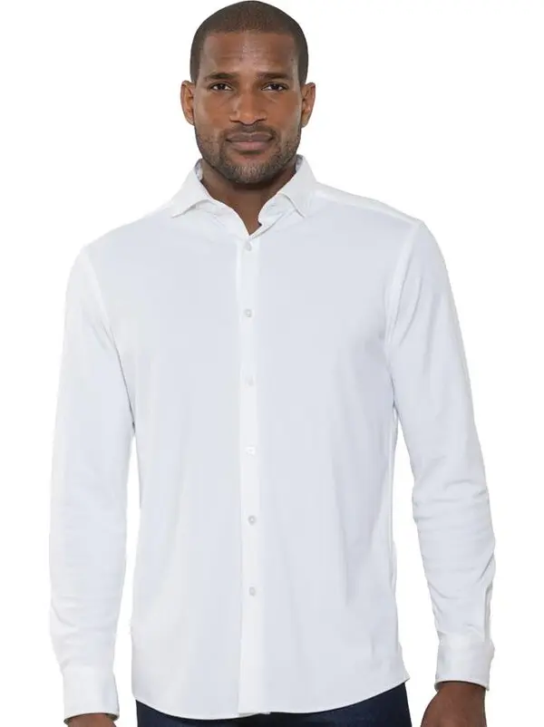 LUCHIANO VISCONTI Micro Melange Knit Shirt - White