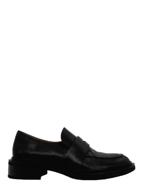 AMIE RAFA Drew Chunky Leather Loafer - Black