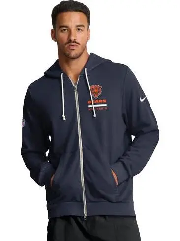 Nike Chicago Bears Sideline Utility Player Performance Full-zip Hoodie - Navy