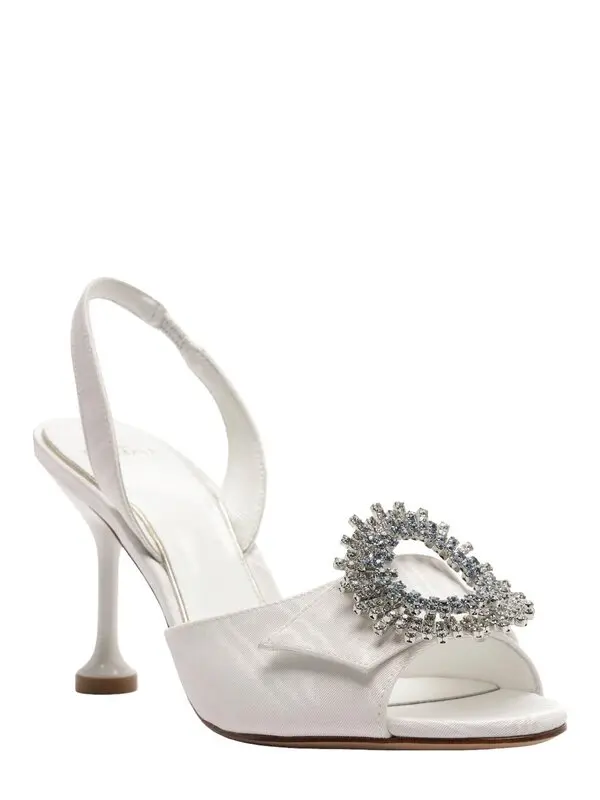 ALEXANDRE BIRMAN Madelina Silk Slingback Sandals - Ivory