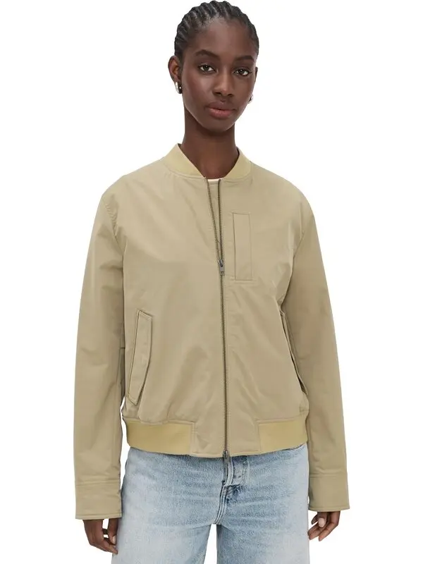 Vince Relaxed Tech Bomber Jacket - Fawn