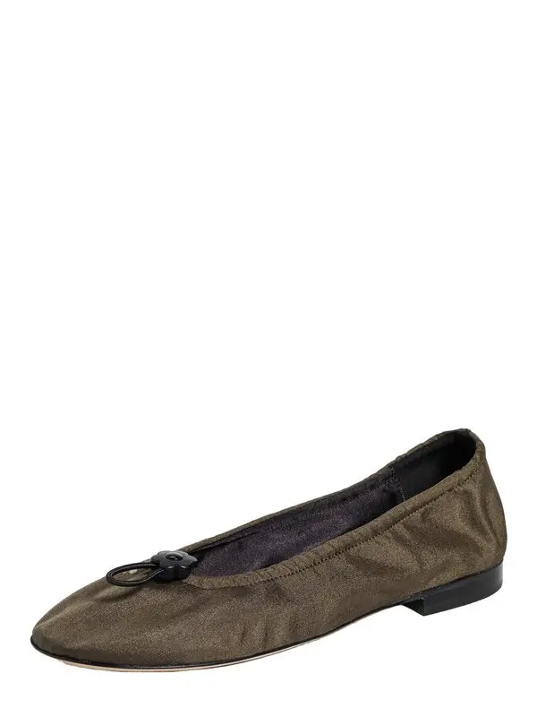 Cecilie Bahnsen Bona Ballerina Nylon Flats - Olive