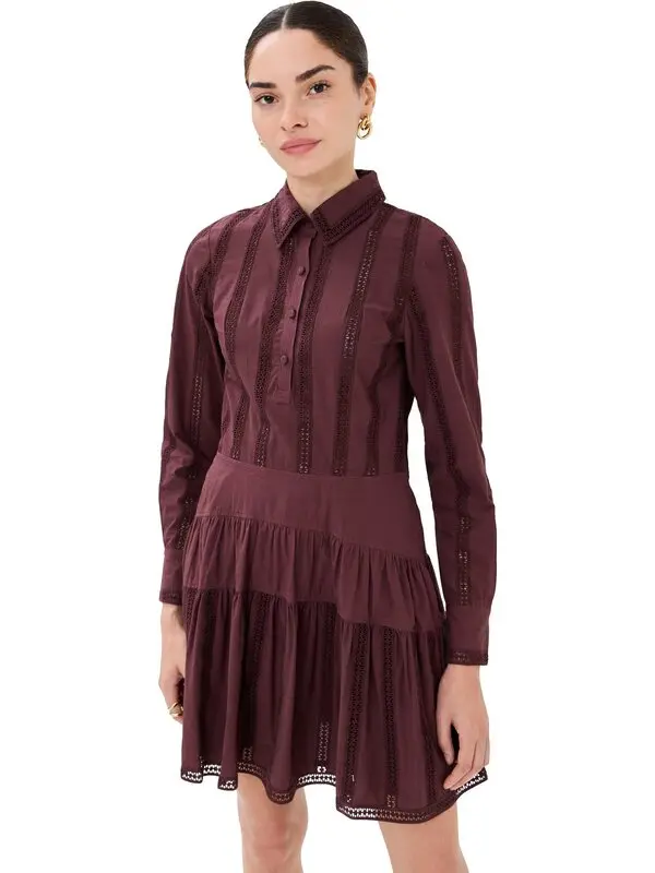 Ulla Johnson Camille Long Sleeve Mini Dress - Mulberry