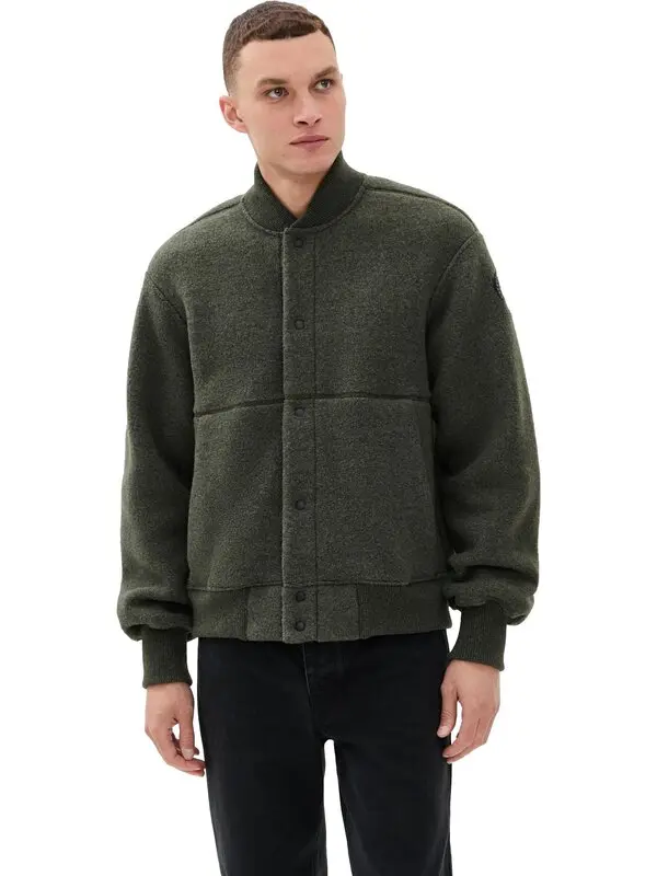 Canada Goose Hudson Black Disc Fleece Bomber - Dark Sage