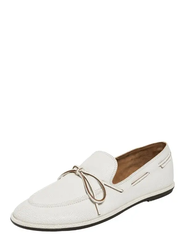 Tory Burch Leather Boat Shoes - Bright White