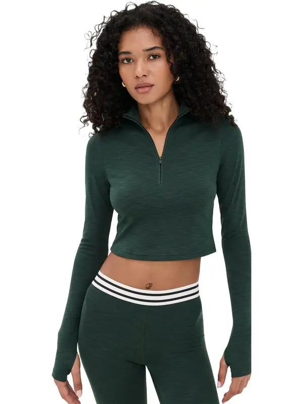 Splits59 Stevie Active Rib Half Zip - Heather Military