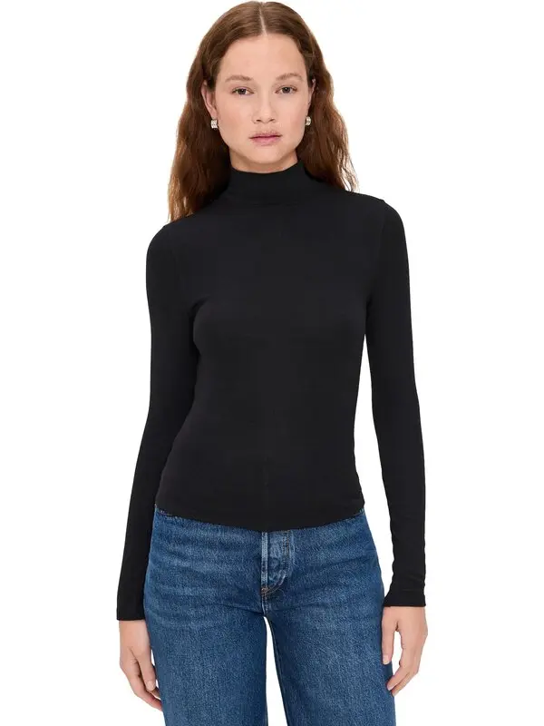 FRAME Rib Turtleneck - Black