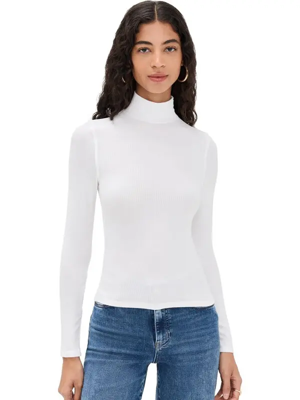 FRAME Rib Turtleneck - White