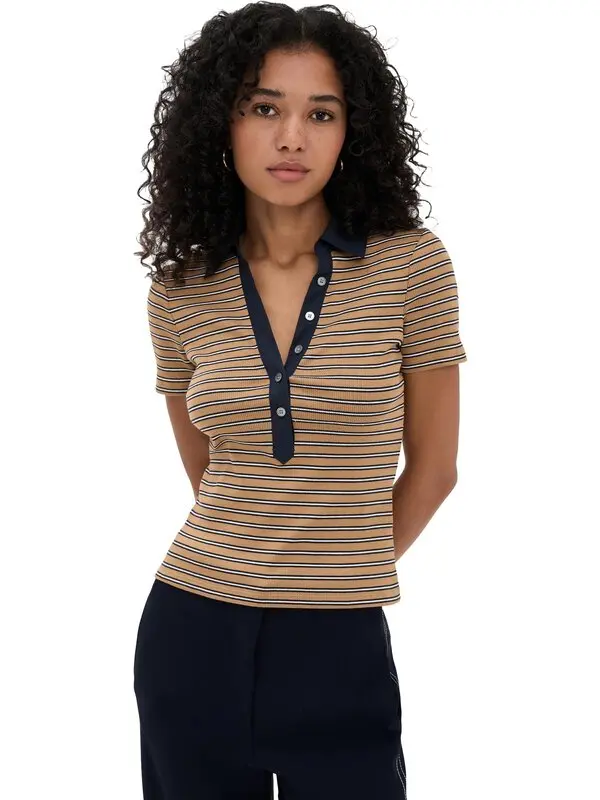 Veronica Beard Kearney Tee - Brown Multi
