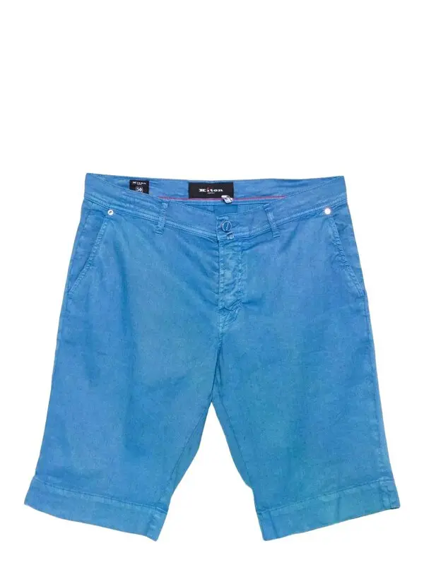 Kiton Cuffed-hem Shorts - Blue