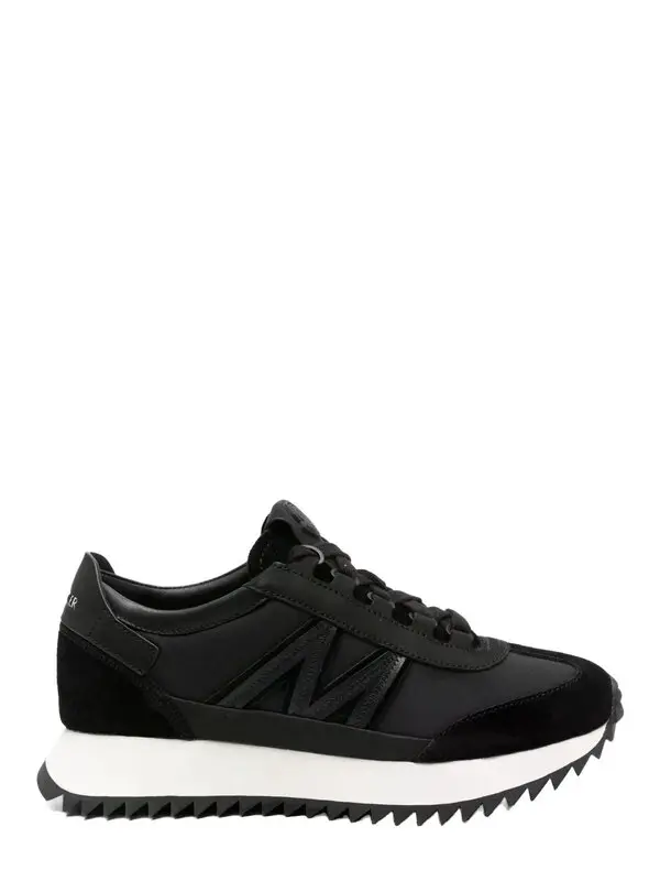 Moncler Pacey 2 Leather Logo Sneakers - Black