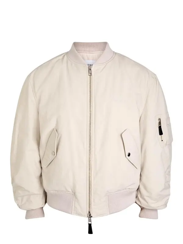 Givenchy Logo Padded Cotton-blend Bomber Jacket - Beige