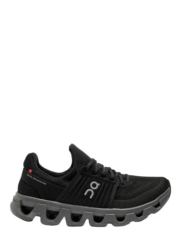 On Cloudswift 4 Panelled Mesh-knit Sneakers - Black