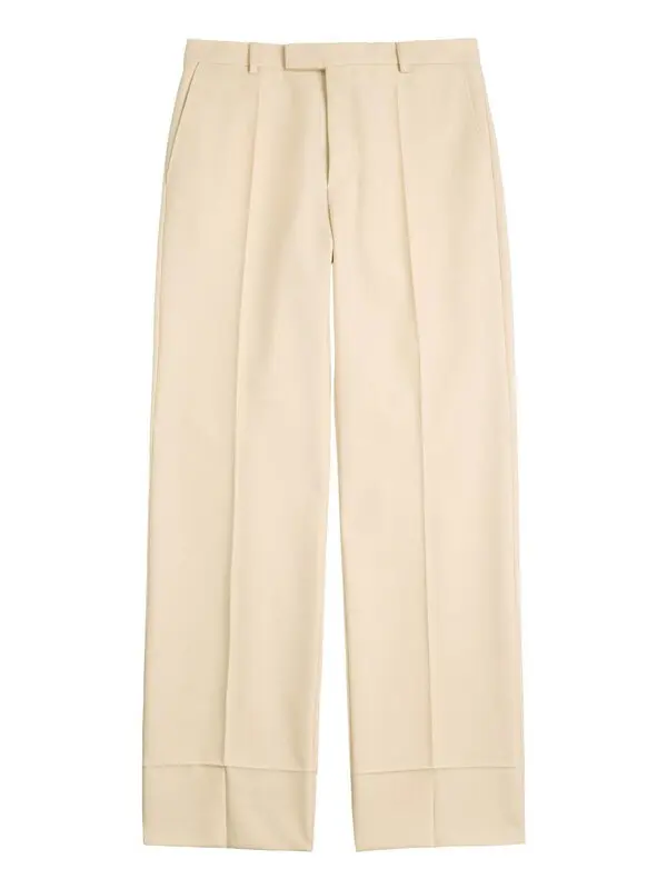 Valentino Garavani Wool Gabardine Trousers - Cream