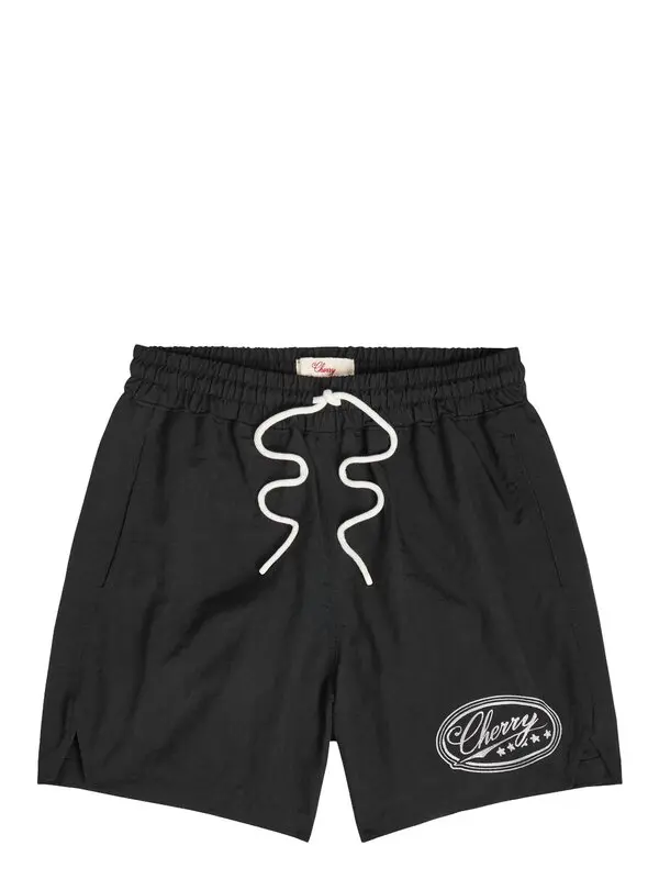 CHERRY LOS ANGELES Five Star Logo-embroidered Nylon Swim Shorts - Black