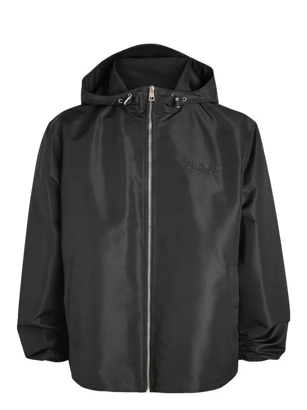 Givenchy Logo-embroidered Hooded Shell Jacket - Black