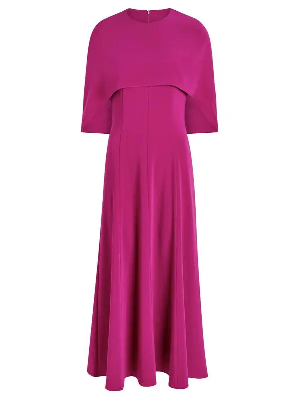 Roland Mouret Cape-effect Crepe Midi Dress - Dark Pink