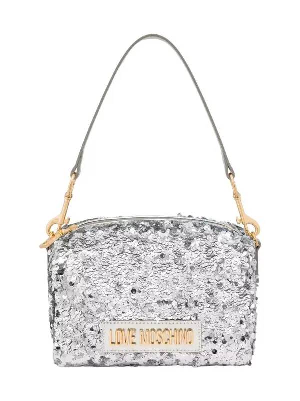 Moschino Sequin-embellished Shoulder Bag - Grey