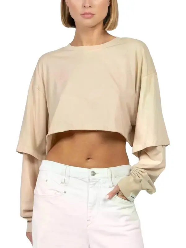 FREEDÉR Double-layered Cropped Top - Neutrals