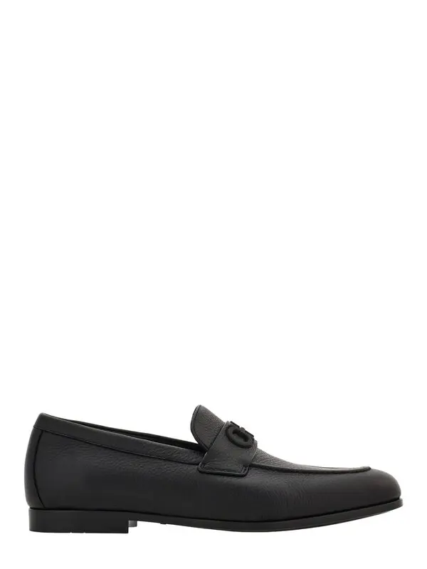 FERRAGAMO Loafer With Gancini Buckle - Black