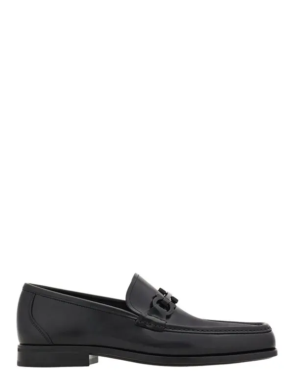FERRAGAMO Gancini Buckle Loafer - Black