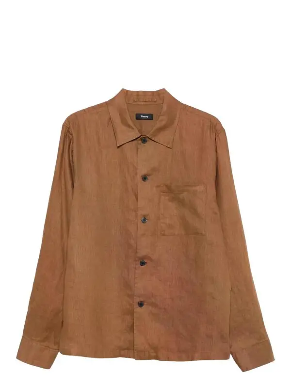 Theory Linen Shirt - Brown