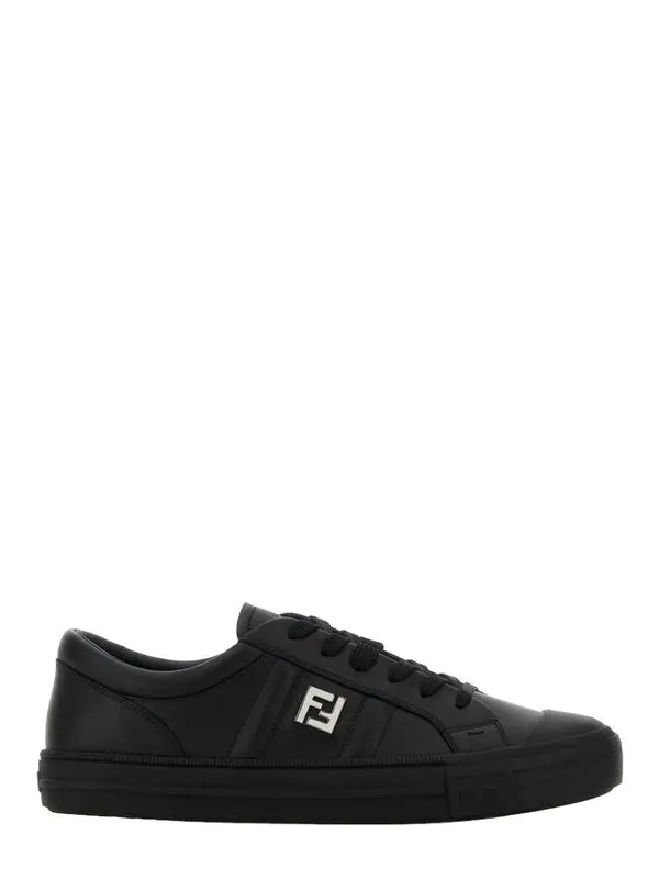 Fendi Domino Leather Sneakers - Black