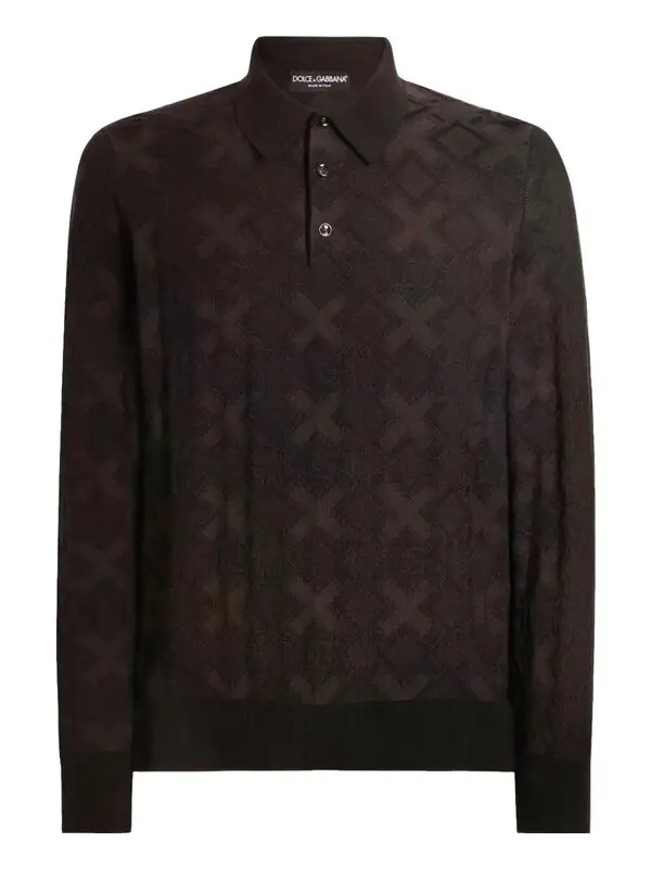 Dolce & Gabbana Geometric-pattern Polo Shirt - Brown
