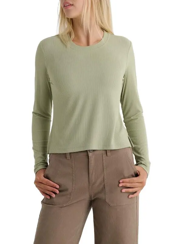 FREE FLY Long Sleeve Rib T-shirt - Tea