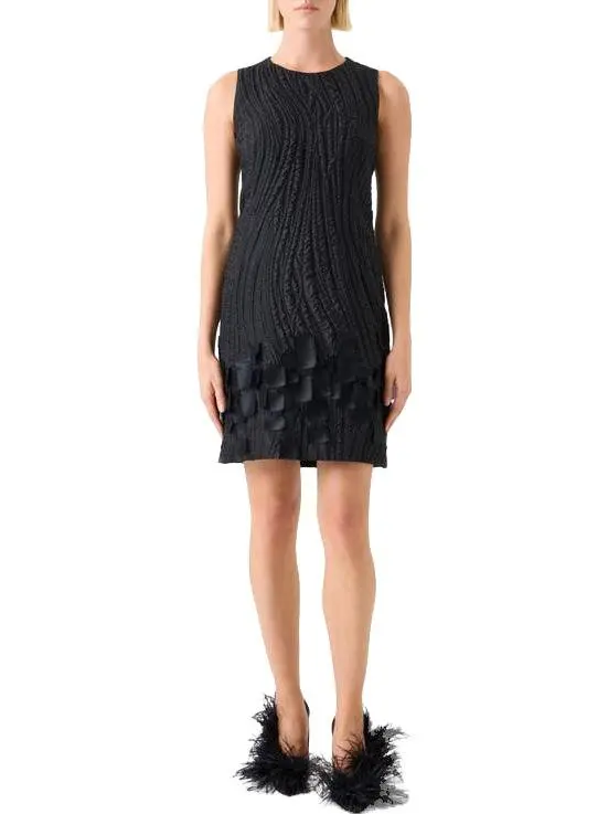 Akris Waves Jacquard Sheath Dress - Black