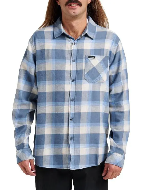 Quiksilver Penmar Check Cotton Flannel Button-up Shirt - China Blue