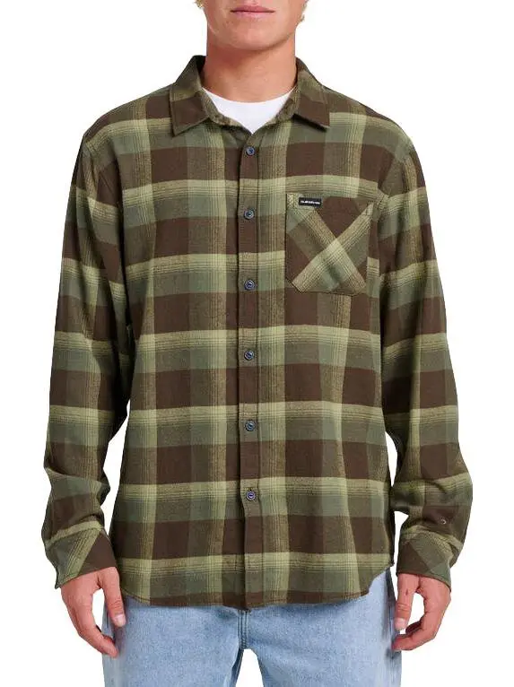 Quiksilver Penmar Check Cotton Flannel Button-up Shirt - Chocolate Brown