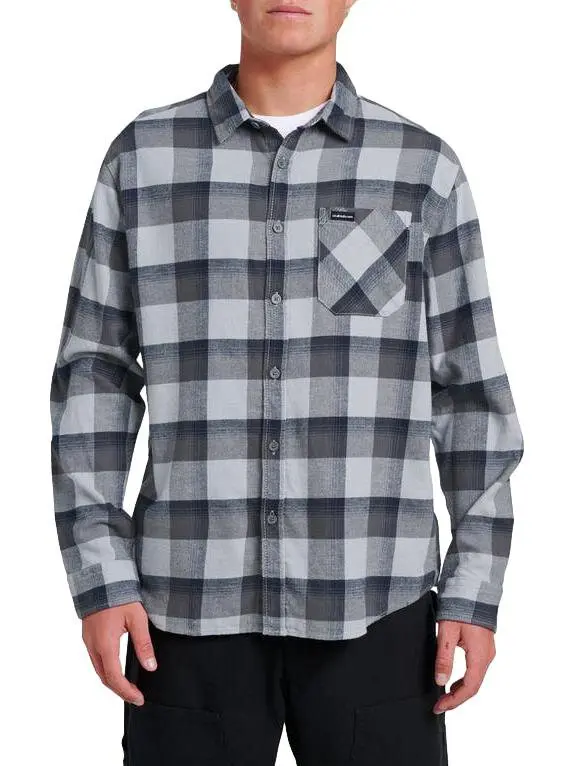 Quiksilver Penmar Check Cotton Flannel Button-up Shirt - Quarry