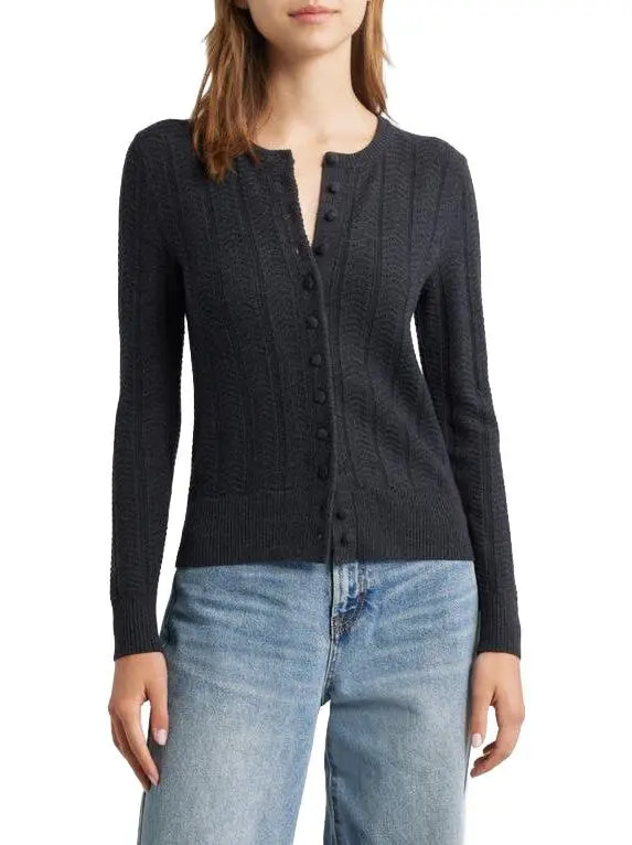 Rag & Bone Francesca Wool-blend Cardigan - Charcoal