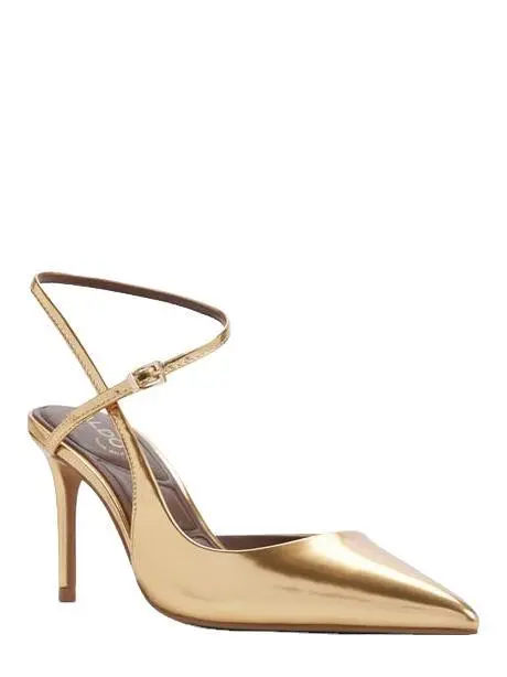 Aldo Kymmberly Ankle Strap Pointed Toe Pump - Gold