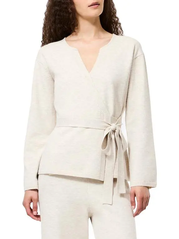 French Connection Marley Wrap Cardigan - 20-oatmeal Mel