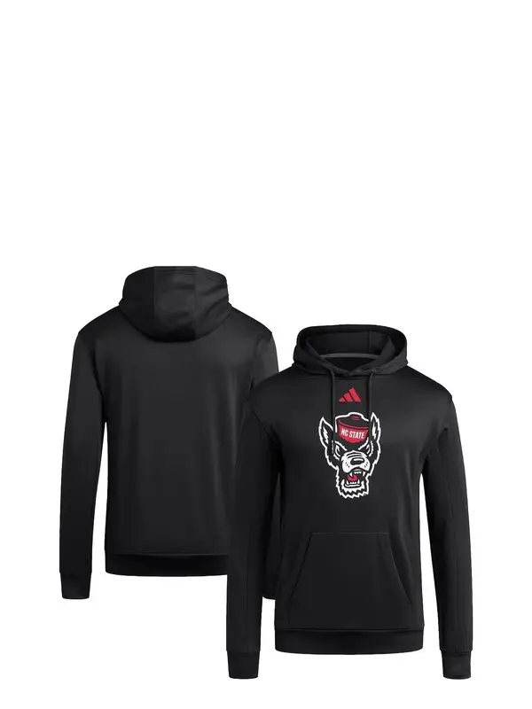 Adidas Nc State Wolfpack Locker Logo Fleece Pullover Hoodie - Black