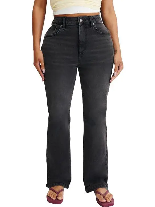 COTTON ON Curvy Flare Jean - Onyx Black