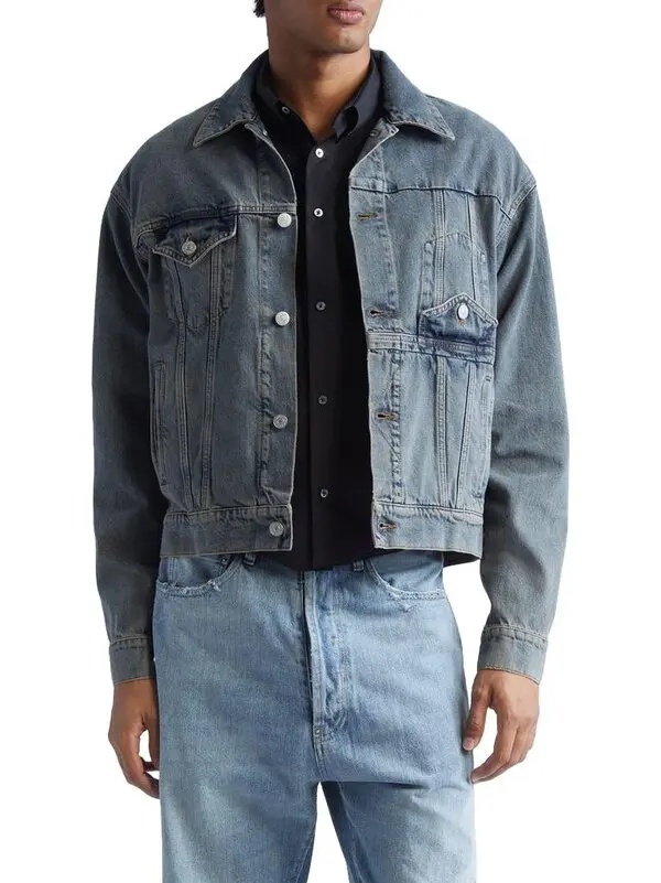 MAISON MARGIELA Denim Trucker Jacket - Light Grey
