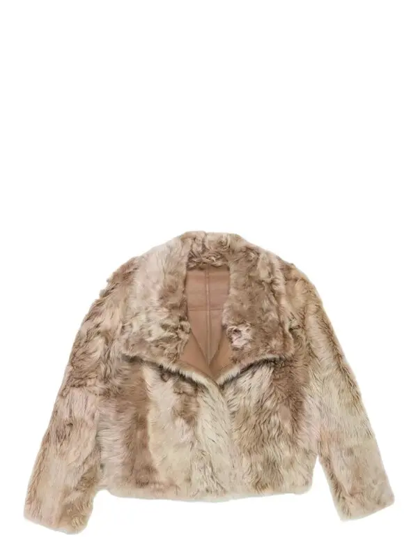 YVES SALOMON Leather-trimmed Fur Jacket - Neutrals