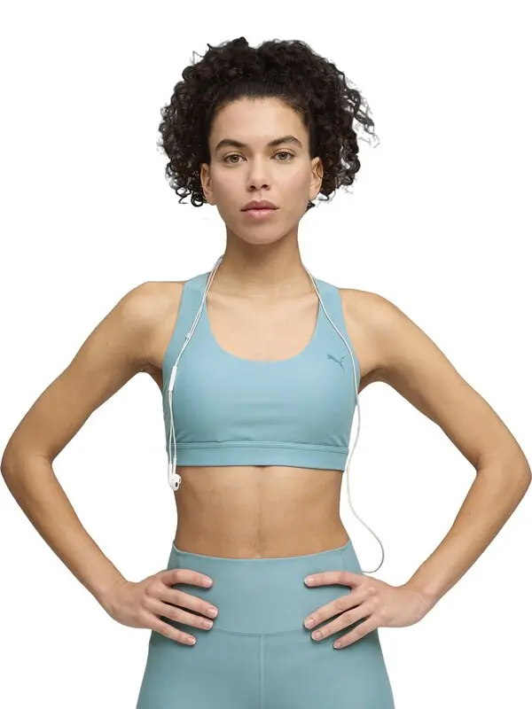 PUMA Cloudspun Ultra Soft Mid Impact Sports Bra - Blue