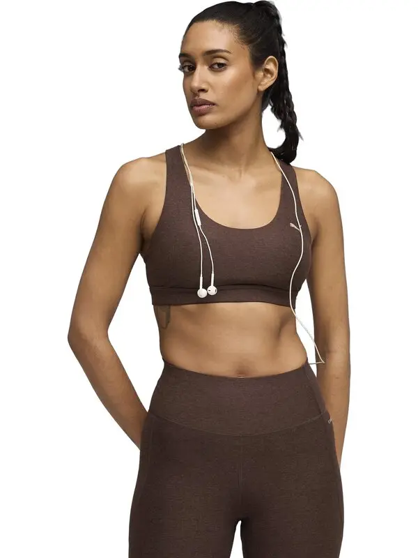 PUMA Cloudspun Ultra Soft Mid Impact Sports Bra - Brown