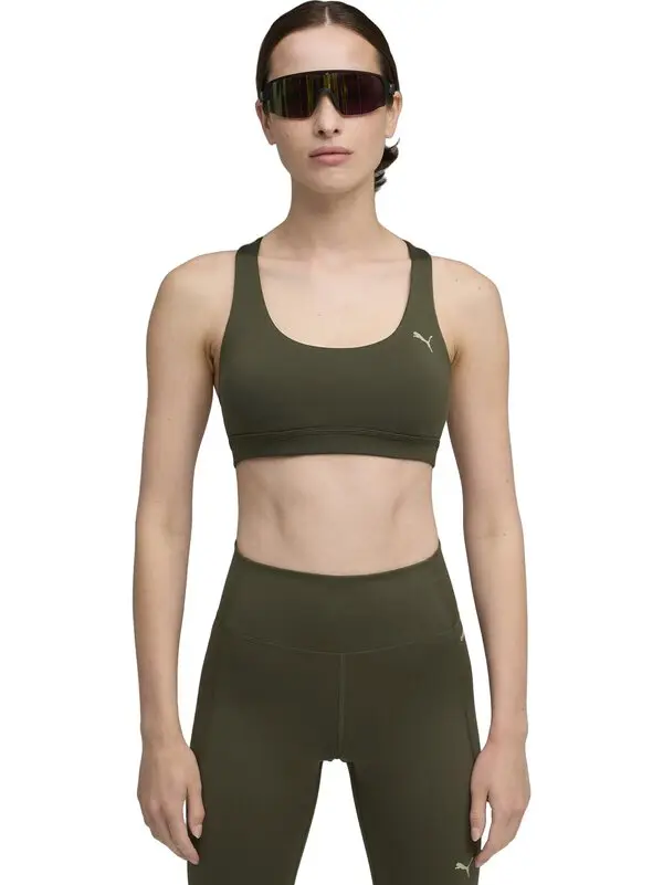 PUMA Cloudspun Ultra Soft Mid Impact Sports Bra - Green