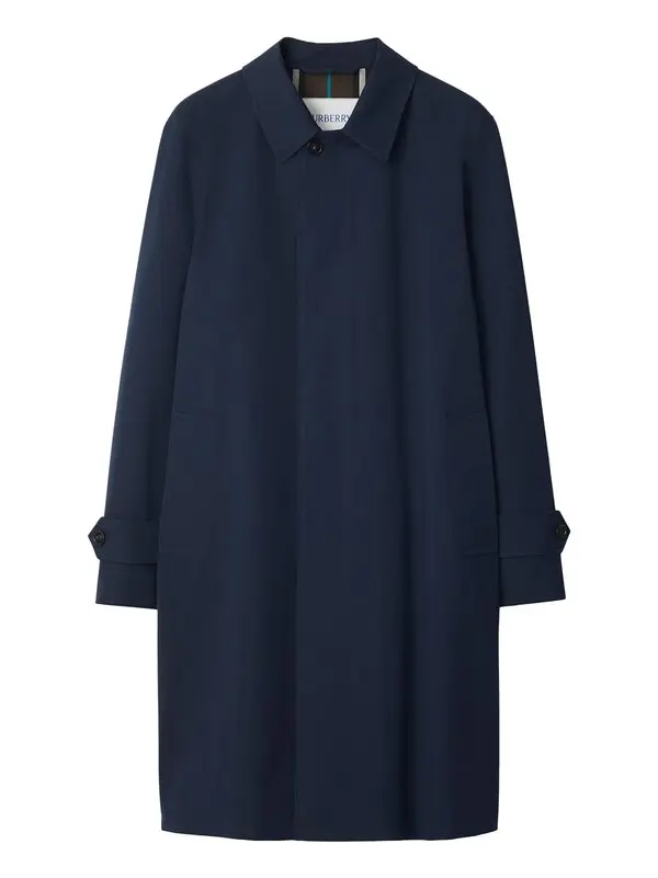 Burberry Cotton Gabardine Car Coat - Navy