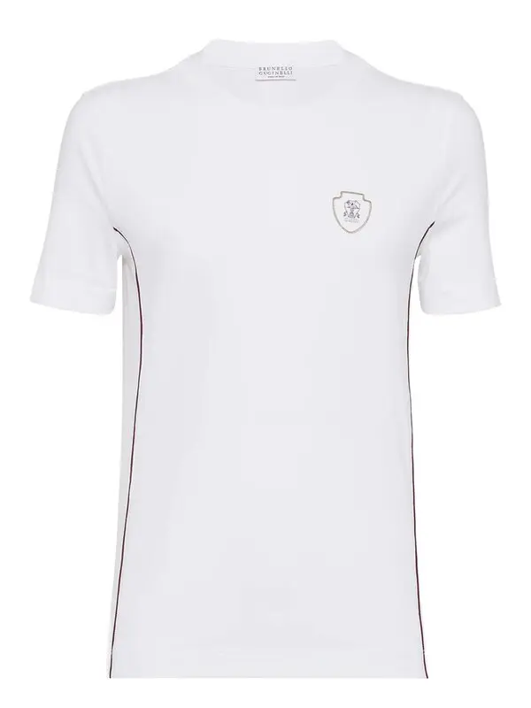 Brunello Cucinelli Techno Jersey Logo T-shirt - White
