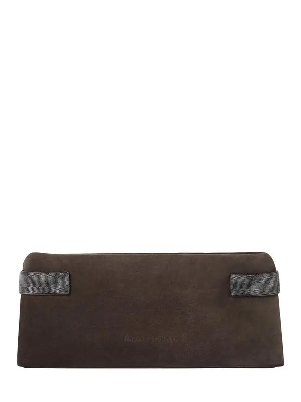 Brunello Cucinelli Suede Essence Pouch - Brown