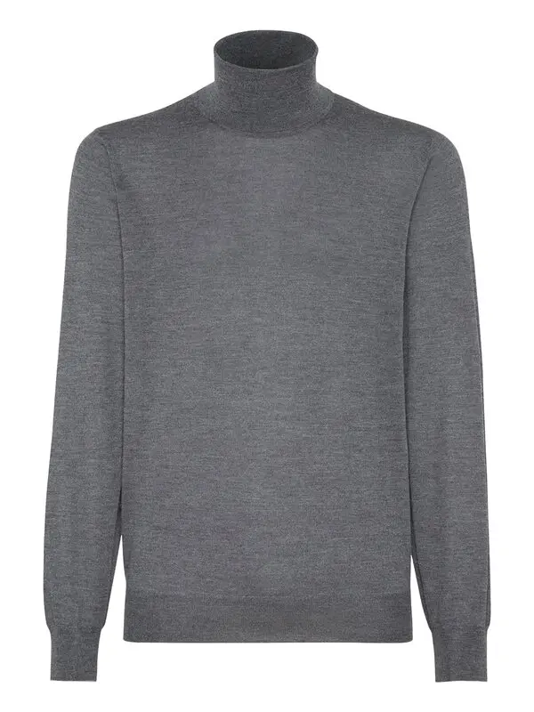 Brunello Cucinelli Cashmere And Silk Rollneck Sweater - Grey