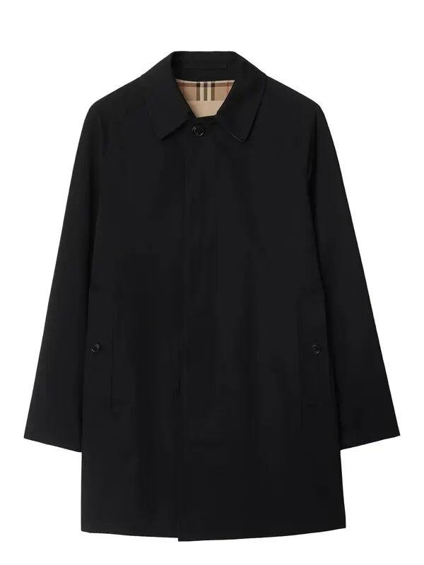 Burberry Cotton Camden Heritage Short Car Coat - Black