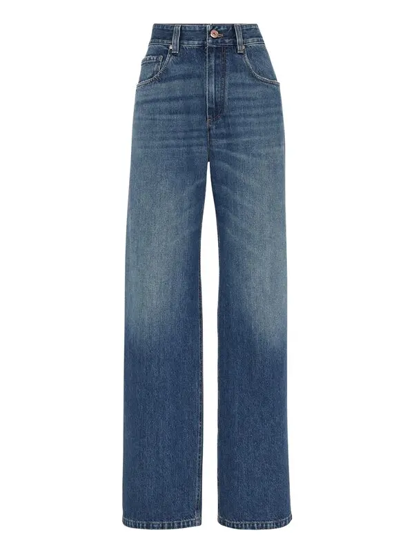 Brunello Cucinelli Monili-detail Relaxed Jeans - Blue