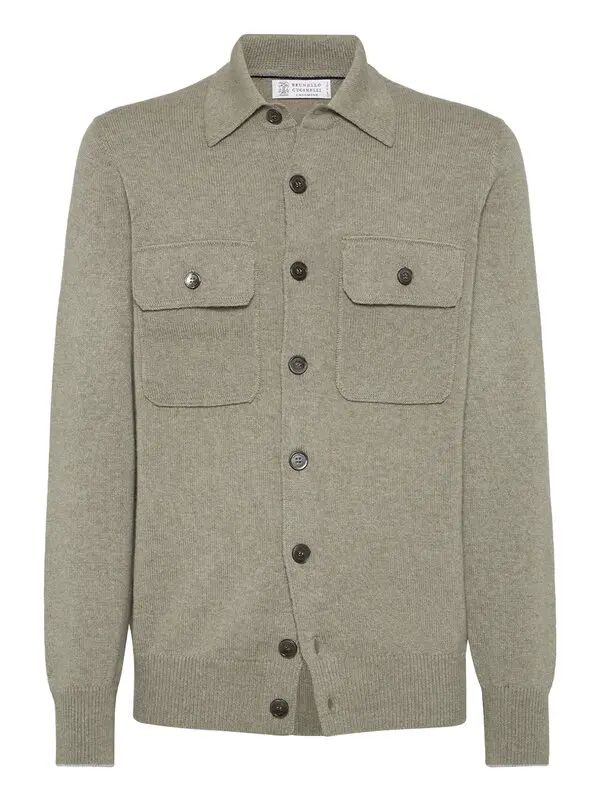Brunello Cucinelli Cashmere Shirt-style Cardigan - Green